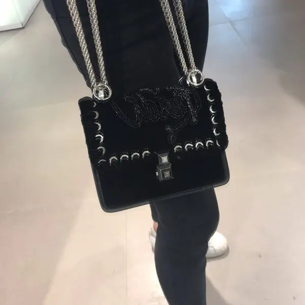 Fendi Kan I Logo Embellished Shoulder Bag