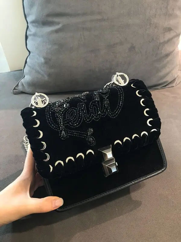 Fendi Kan I Logo Embellished Shoulder Bag