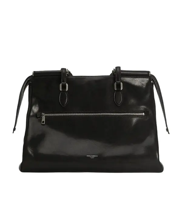 Dolce & Gabbana Vittoria Logo Plaque Bag - Black