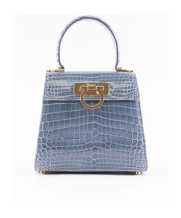 FERRAGAMO Top Handle Flap Handbag - Gray