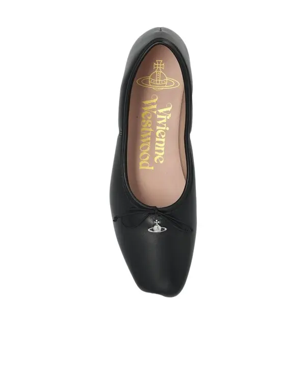 VIVIENNE WESTWOOD Brigitte Orb-plaque Ballerina Flats - Black