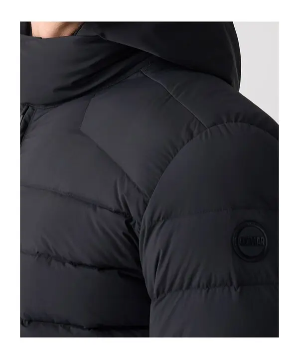 COLMAR Quilted Down Jacket With Detachable Hood - Black