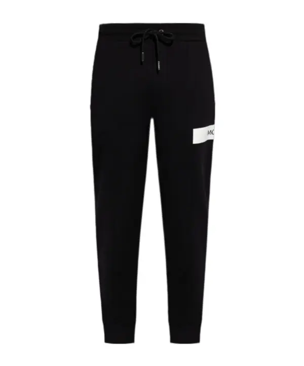 Moncler Logo Printed Drawstring Trousers - Black
