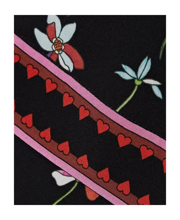 Valentino Garavani Floral Print V-neck Mini Dress