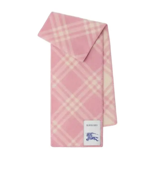 Burberry Logo Patch Check Scarf - Pink