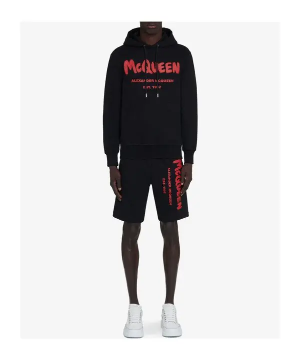 Alexander McQueen Graffiti Logo Sweatshorts - Black