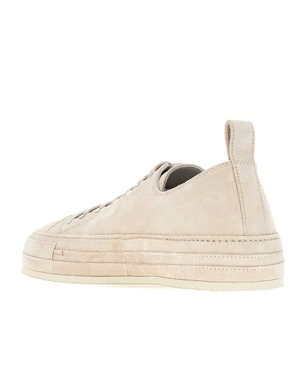 ANN DEMEULEMEESTER Suede Round Toe Lace-up Sneakers