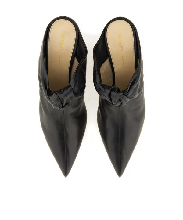Khaite Rowan Pointed-toe Mules - Black
