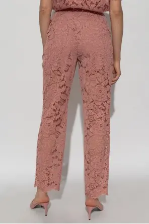 Dolce & Gabbana Floral Lace Tailored Pants - Pink