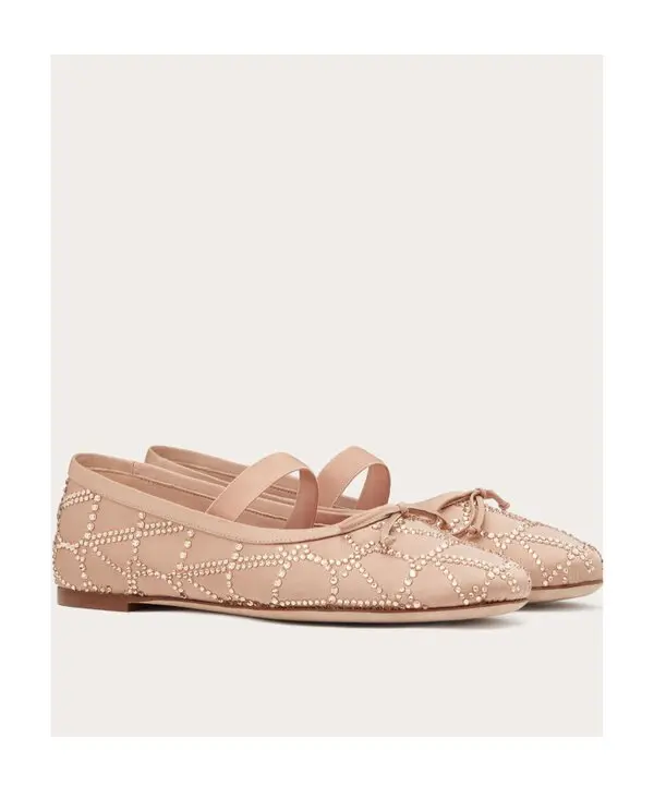 Valentino Garavani Iconogram Crystal Embellished Ballerinas