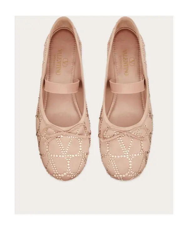 Valentino Garavani Iconogram Crystal Embellished Ballerinas