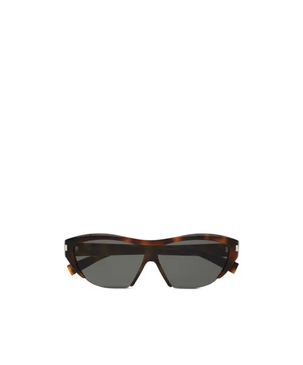 Saint Laurent Half-frame Shield Sunglasses - Gray