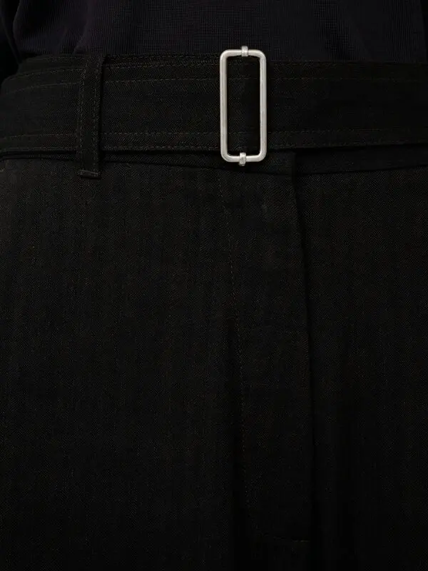 Studio Nicholson Belted Wide Leg Trousers - Black
