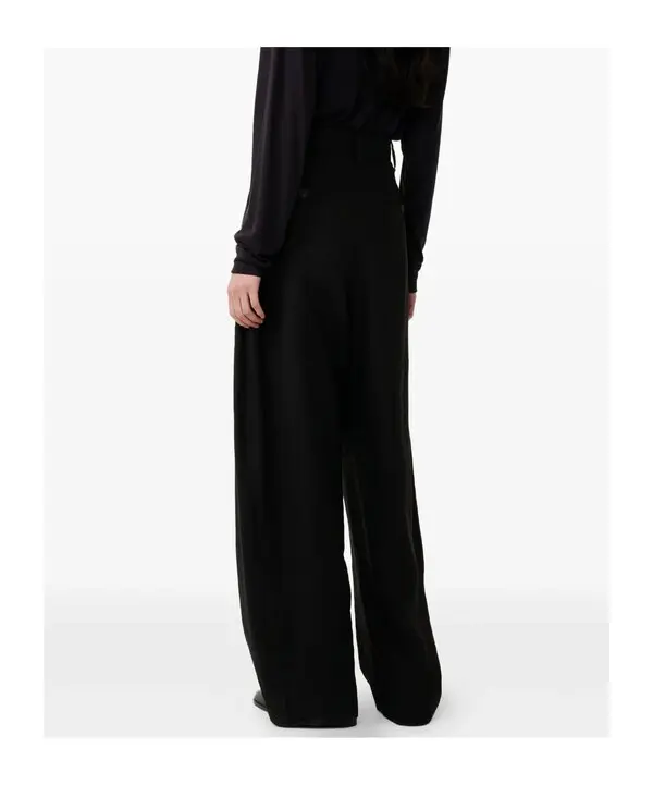 Studio Nicholson Belted Wide Leg Trousers - Black