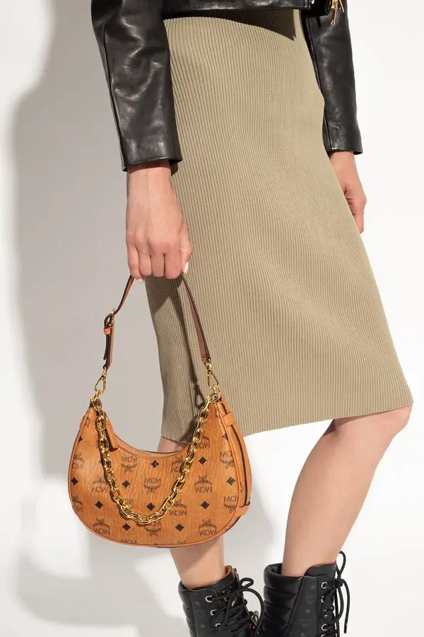 Mcm Aren Crescent Small Shoulder Bag