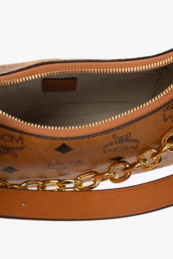Mcm Aren Crescent Small Shoulder Bag
