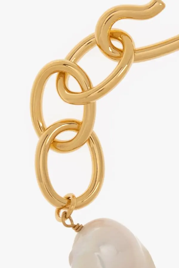 JIL SANDER Chain And Pearl Pendant Bracelet - Yellow