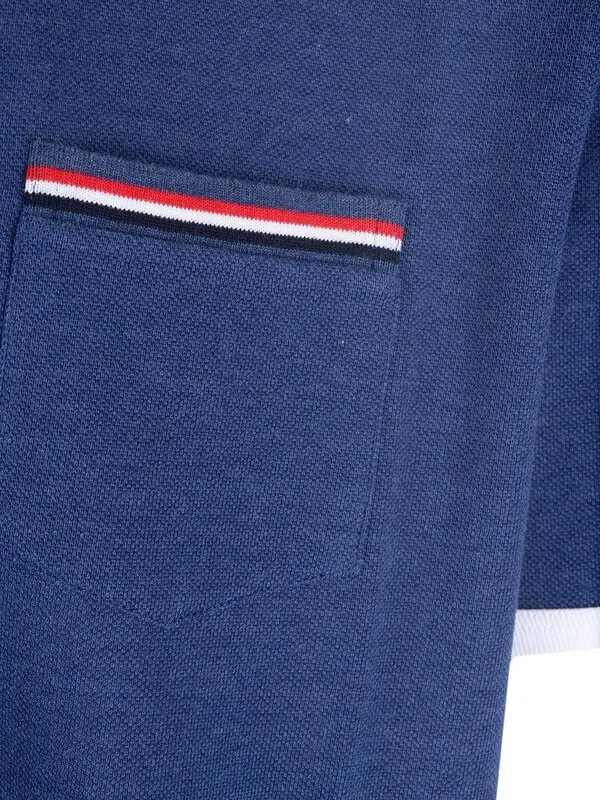 Thom Browne Stripe-trim Crewneck T-shirt - Blue