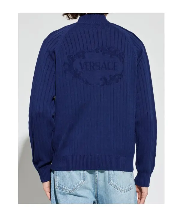 Versace Stand-up Collar Zipped Cardigan