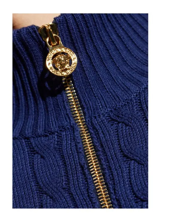 Versace Stand-up Collar Zipped Cardigan