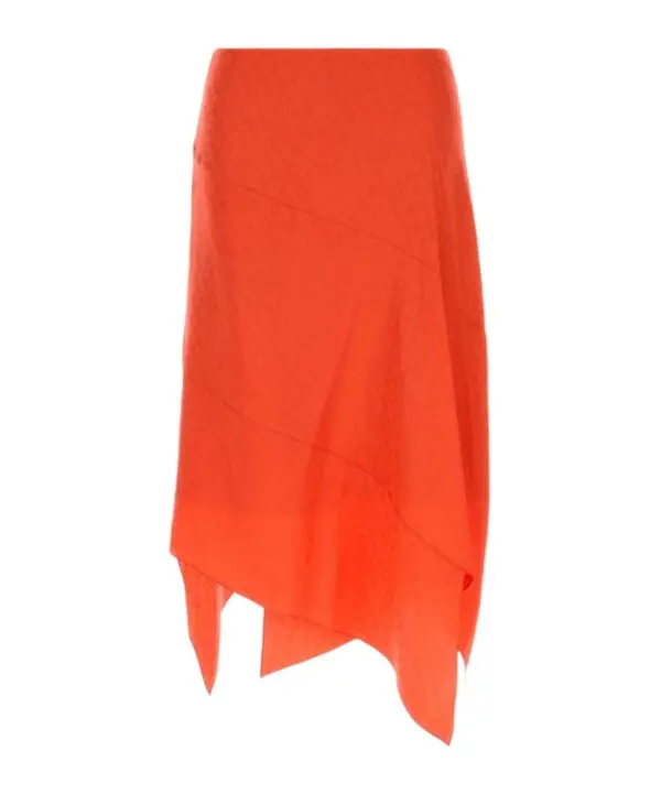 Fendi Ff Jacquard Asymmetric-hem Midi Skirt