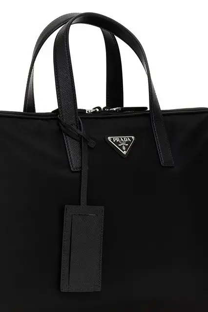 Prada Triangular Logo Plaque Briefcase