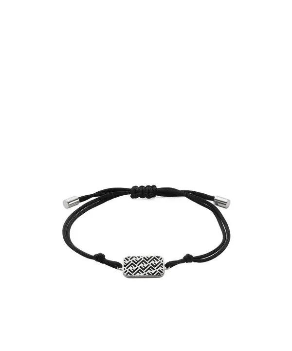 Fendi Hexagon Ff Detailed Bracelet - Black