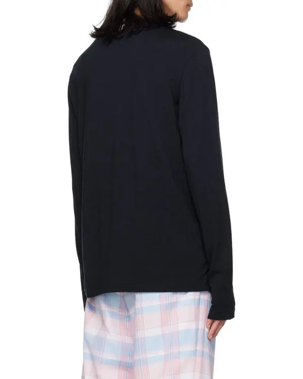 Thom Browne Crewneck Jumper With Signature Stripes - Navy Blue