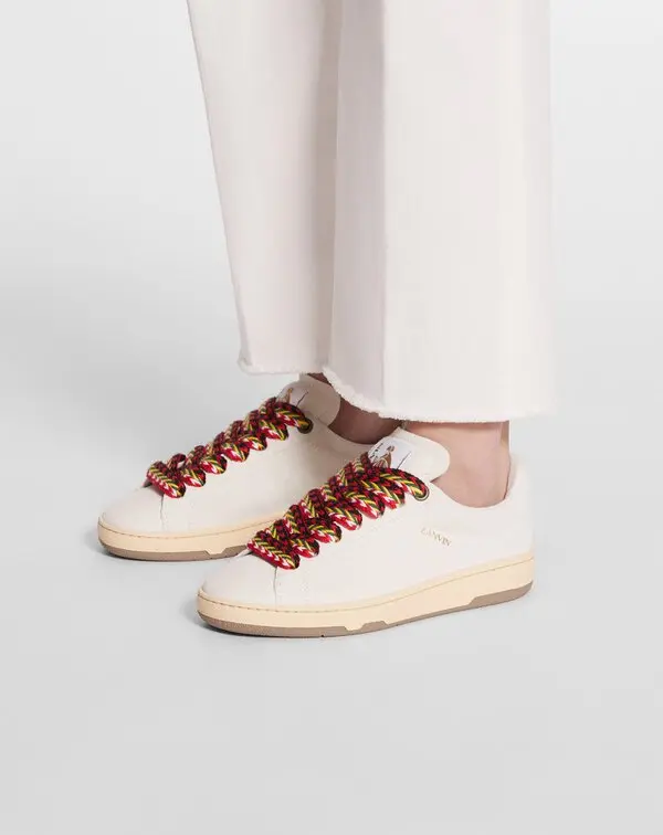 LANVIN Suede Low-top Sneakers With Logo Detailing - Gray