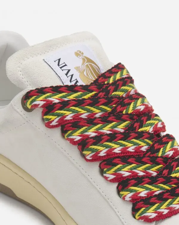 LANVIN Suede Low-top Sneakers With Logo Detailing - Gray