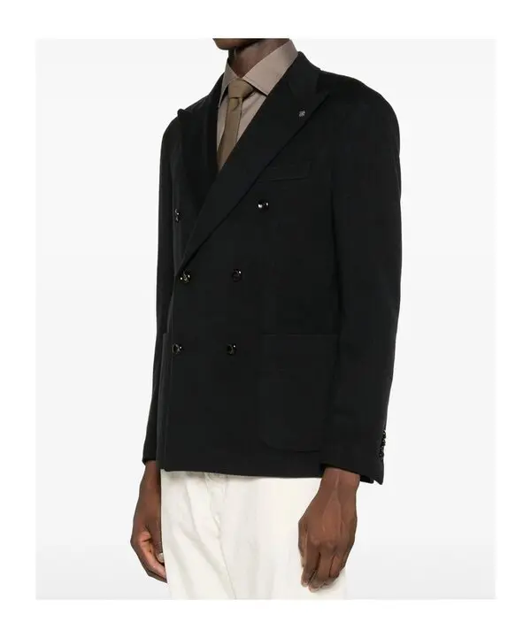 Tagliatore Long-sleeved Suit Jacket - Black