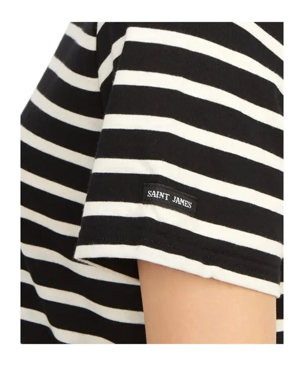 Saint James Striped Short-sleeve T-shirt - Black