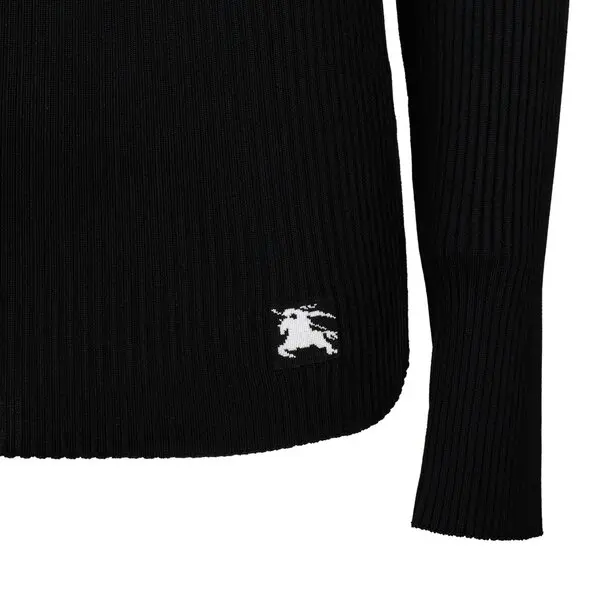 Burberry Scarf-detailed High-neck Ribbed Jumper
