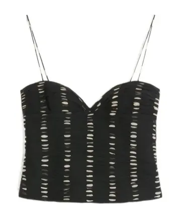 Valentino Garavani Sleeveless Dot Printed Top - Black/light Beige