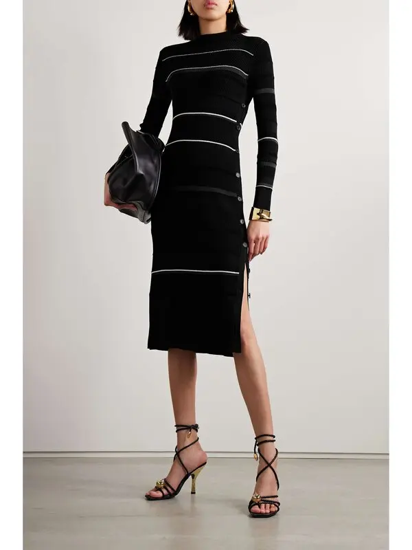 Proenza Schouler Striped Ribbed Knit Dress