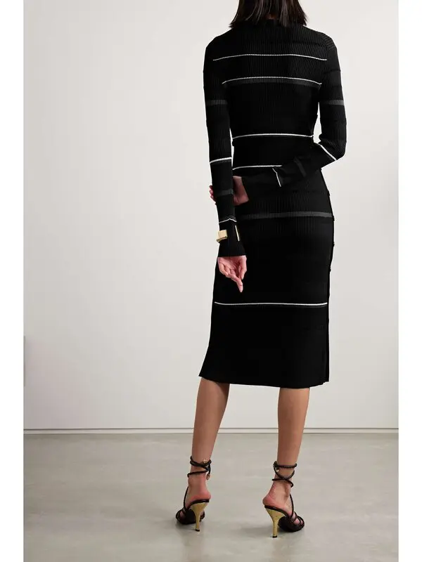 Proenza Schouler Striped Ribbed Knit Dress
