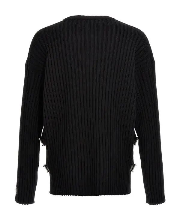 Versace Side-slit Crewneck Ribbed Jumper