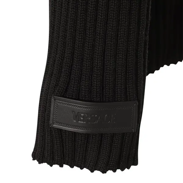 Versace Side-slit Crewneck Ribbed Jumper