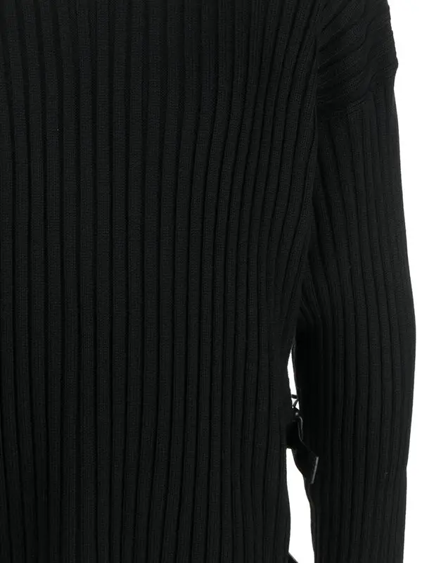 Versace Side-slit Crewneck Ribbed Jumper