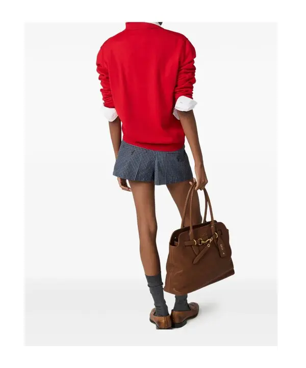 Miu Miu Logo Embroidered Knitted Polo Shirt