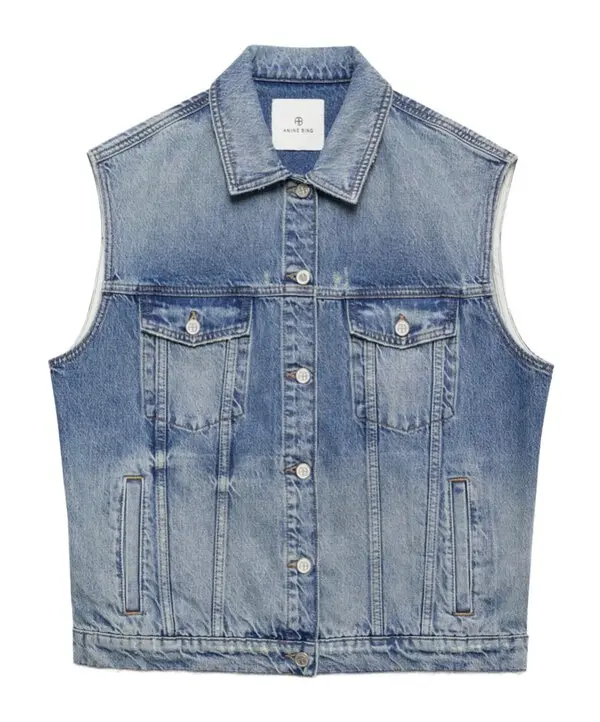 ANINE BING Rory Buttoned Gilet - Sky-blue
