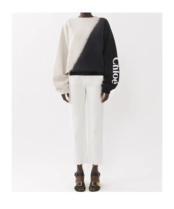 Chloé Tie-dye Logo Cotton Sweatshirt