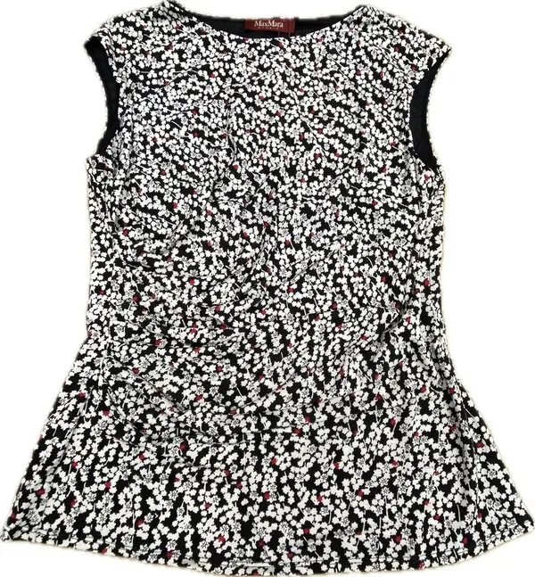 Max Mara Sleeveless Graphic Print Round Neck Dress