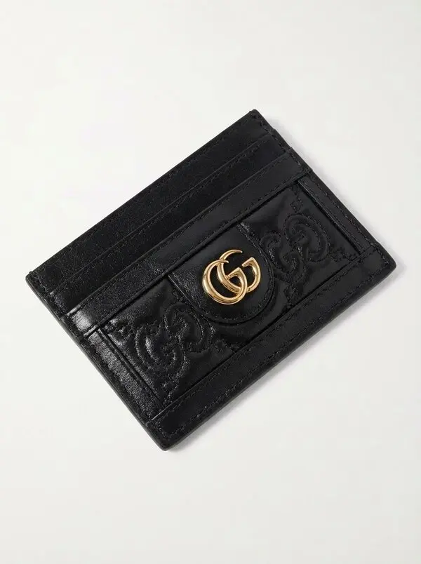 Gucci Gg Matelassé Card Holder - Black