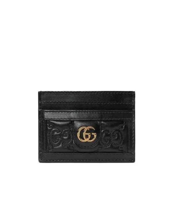 Gucci Gg Matelassé Card Holder - Black