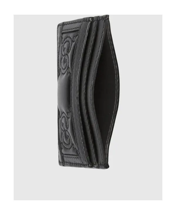 Gucci Gg Matelassé Card Holder - Black