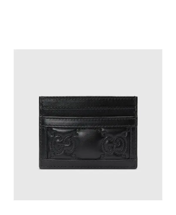 Gucci Gg Matelassé Card Holder - Black
