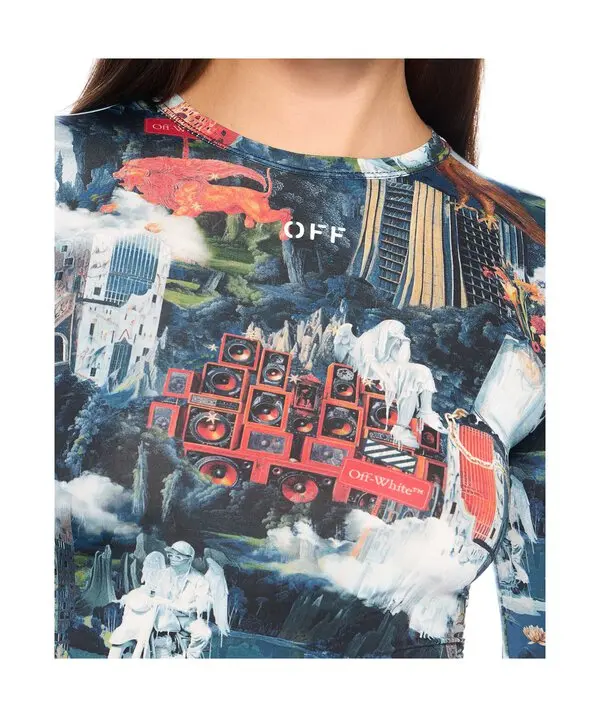 Off-White Printed Long Sleeve Crewneck Top