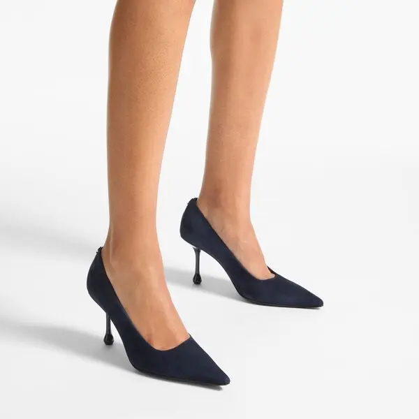 JIMMY CHOO Ixia 80 Pointed Toe High Heel Pumps - Navy Blue