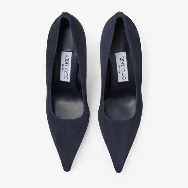 JIMMY CHOO Ixia 80 Pointed Toe High Heel Pumps - Navy Blue